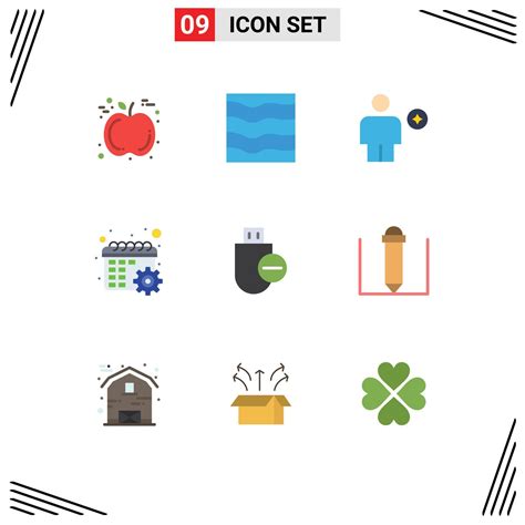 Stock Vector Icon Pack Of 9 Line Signs And Symbols For Computers
