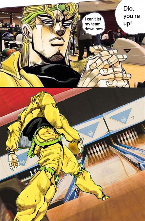 Dio Goes Bowling Dio Walk Gamer Dio Jojo Memes Walking Meme