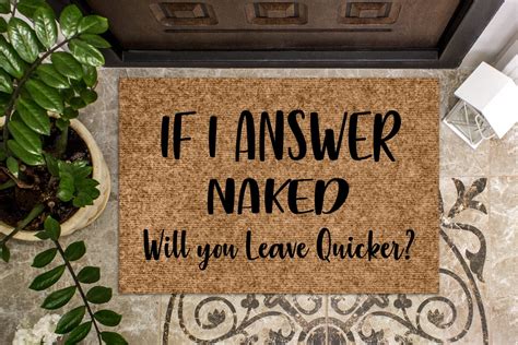 Doormat If I Answer Naked Welcome Mat Funny Doormat Cute Funny Gift Go Away Moving Gift
