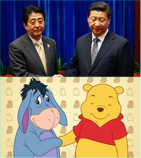 Prime Minister Shinzo Abe And President Xi Jinping Eeyore And Winnie