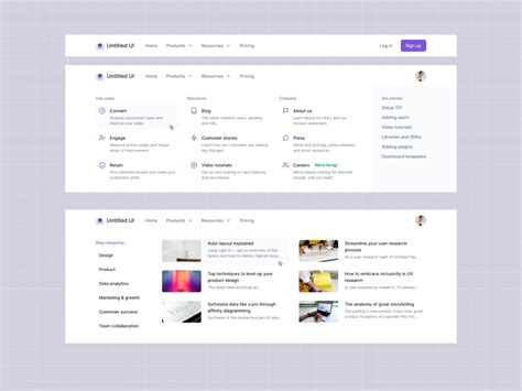Header Navigations — Untitled Ui Web Design Navigation Design