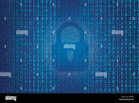 Binary Data Code Background With Locked Padlock Icon Online Security Stock Photo Alamy
