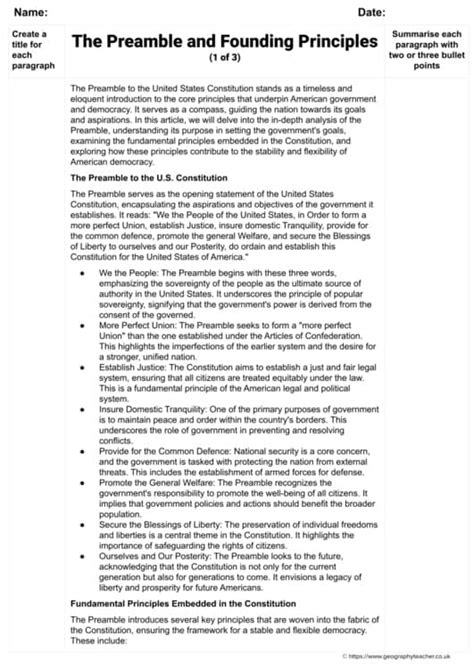 The Preamble And Founding Principles By Geography Teacher Tpt
