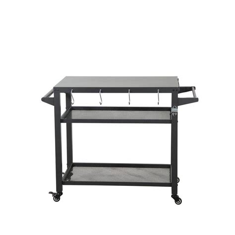 Tileon 3 Tier Stainless Steel Outdoor Grill Table On Wheels Outdoor
