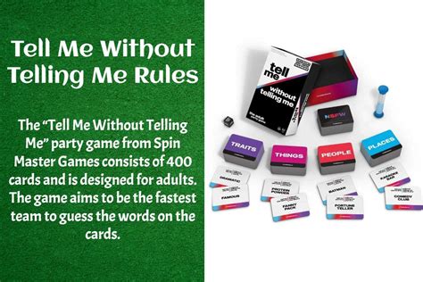Tell Me Without Telling Me Rules And Cards Learning Board Games