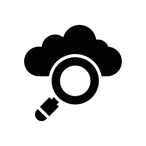 Cloud Data Search Vector Glyph Icon Cloud Computing Symbol Eps 10 File