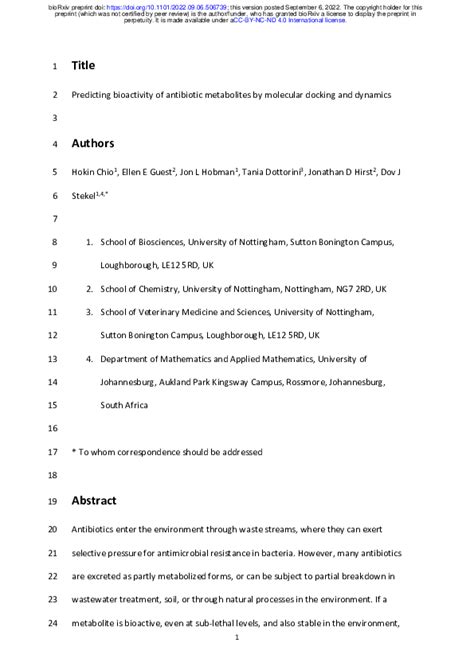 Pdf Predicting Bioactivity Of Antibiotic Metabolites By Molecular