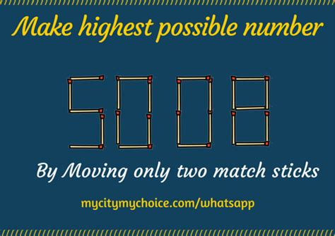 Highest Possible Number From 5008 Whatsap Puzzle