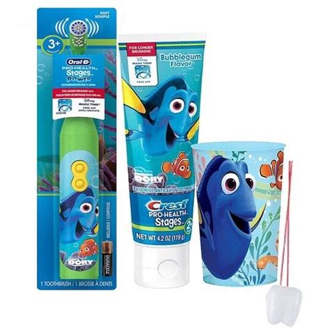Disneys Finding Dory 3pc Bright Smile Oral Hygiene Set Includes Dory Turbo Powered