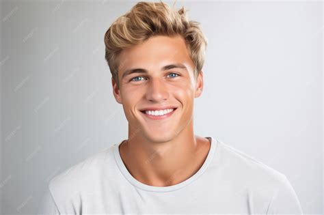 Premium Photo A Photo Portrait Of A Beautiful Blond Man Over 15 Years Old