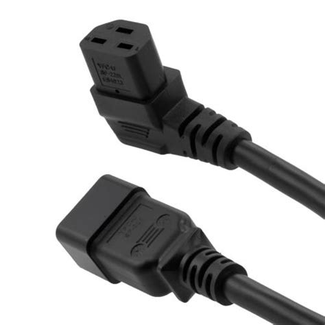Iec C20 To Iec C21 Left Angle High Temp Power Cord 20 Amp 6ft
