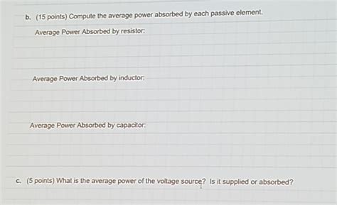 Solved 5 Steady State Power Analysis Average Power A 5
