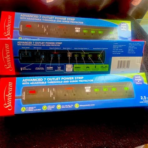 Sunbeam Other Sunbean Advance 7 Outlet Power Strip Three For2