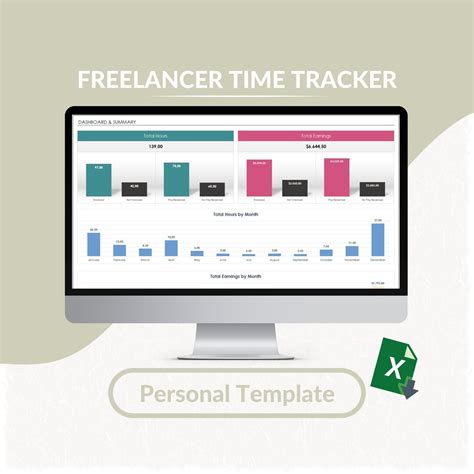 Freelancer Time Tracker Excel Template Freelancer Billable Time
