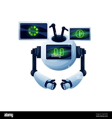 chatbot helper isolated robot with chat dashboards realistic icon vector robot with digital