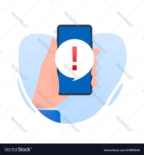 Error Smartphone Icon Message Notification Vector Image