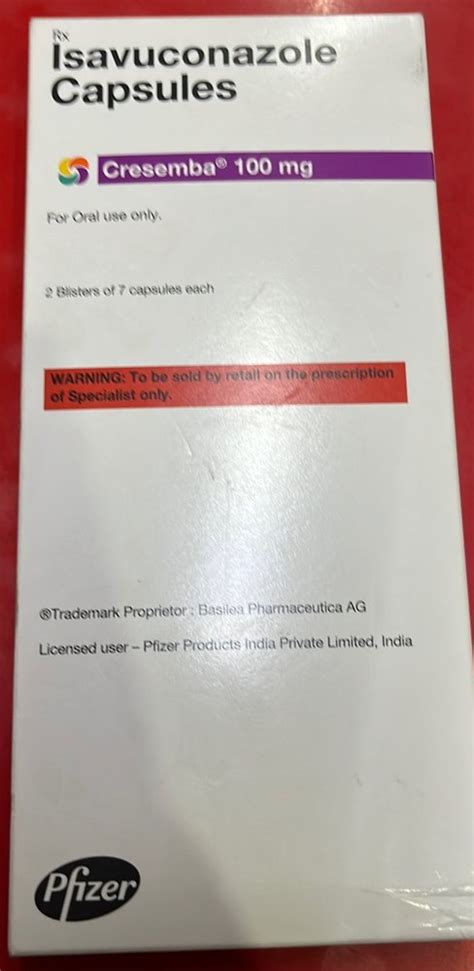 Cresemba 100 Mg Tablet At ₹ 18500box Lucknow Id 2851726967555
