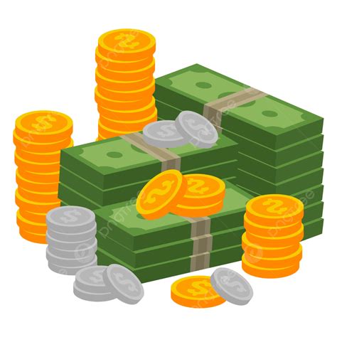 Pile Of Money With Coins Clipart Design