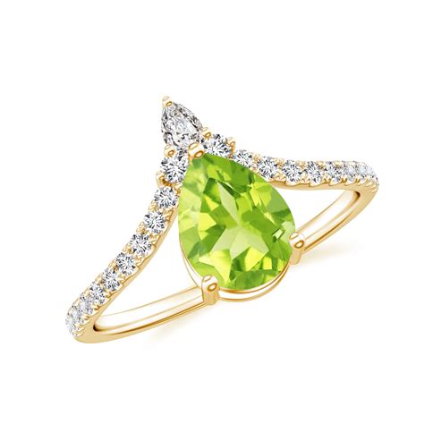 178 Ct Peridot Moissanite Tiara Dainty Engagement Ring In Sterling