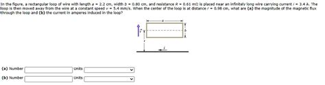 Solved In The Figure Rectangular Loop Of Wire With Ength 22 Cm Width