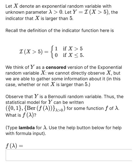 Solved Let X ﻿denote An Exponential Random Variable