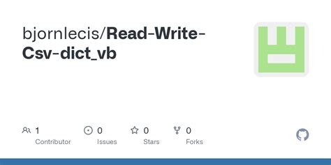 github bjornlecis read write csv dict vb