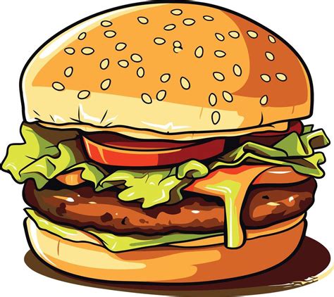 Delicious Cartoon Hamburger 49451560 Vector Art At Vecteezy