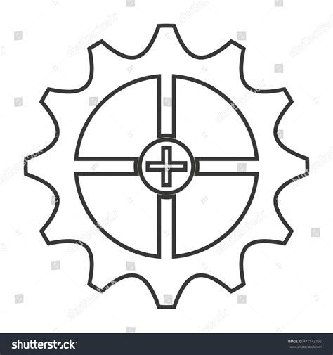 Gear Engineering Design Isolated Vector Illustration Stock Vector