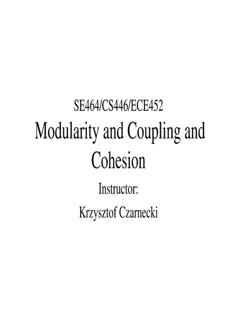 Fillable Online Modularity And Coupling And Fax Email Print Pdffiller