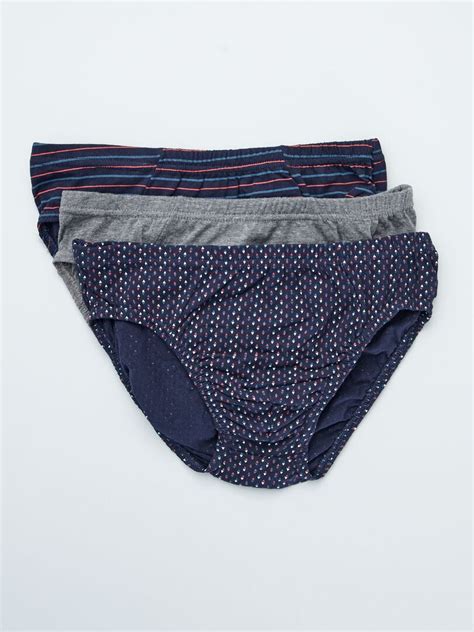 3 Slips En Coton Marinegris Kiabi 1000€
