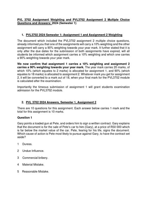 2024 sem 1 assign 2 pvl3702 answers pdf misrepresentation offer