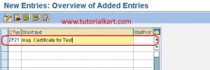 How To Define Certificate Types In SAP QM