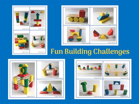 Popsicle Sticks And Wooden Block Building Challenge Cards Stem Activity For Eyfs Teaching