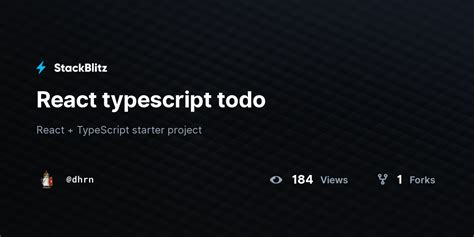 react typescript todo stackblitz