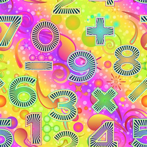 Seamless Pattern Numbers Stock Vector Illustration Of Background