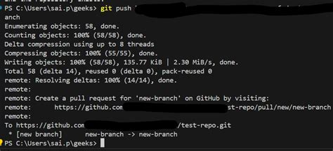 how to push a local branch to a remote repository in git geeksforgeeks
