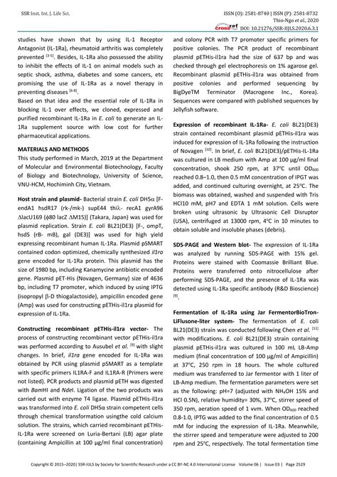 Cloningexpressionpurificationrecombinantinterleukinreceptorantagonistecolipdf