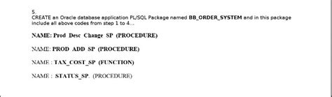 solved create an oracle database application pl sql package