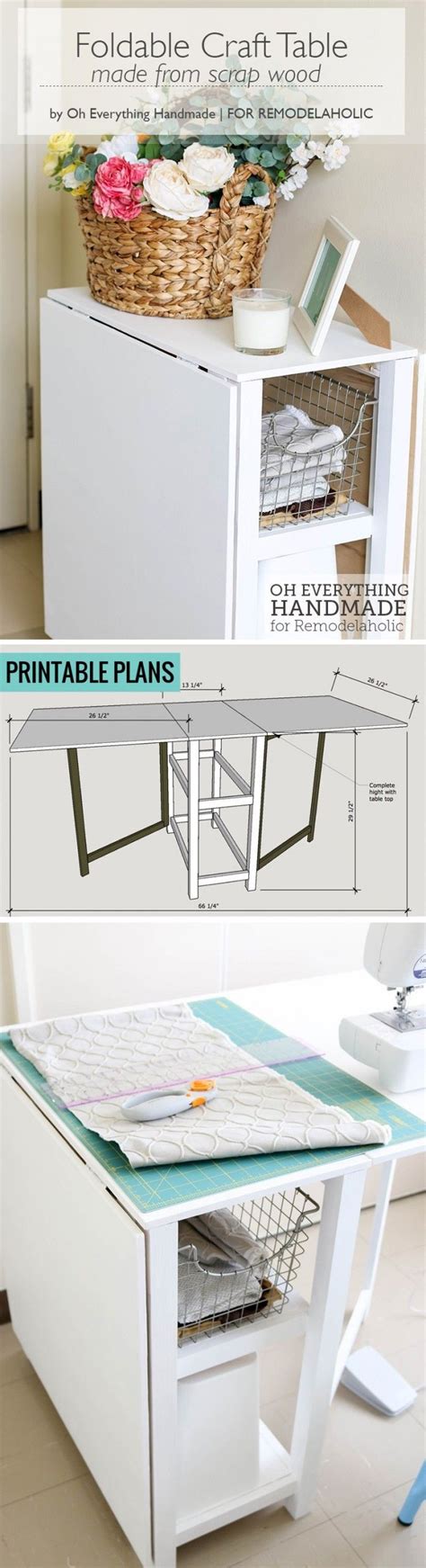 Diy Folding Craft Table With Storage Mesas De Manualidades Mesas De