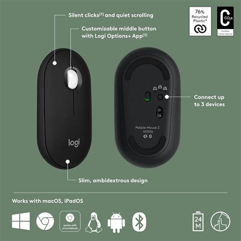 Logitech Pebble 2 M350s Tonal Graphite Mouse Price In Bd