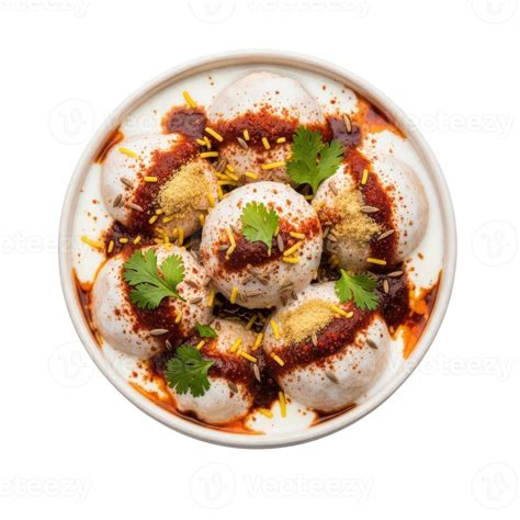 Dahi Bhalla A Popular Indian Street Food Isolated On White Background
