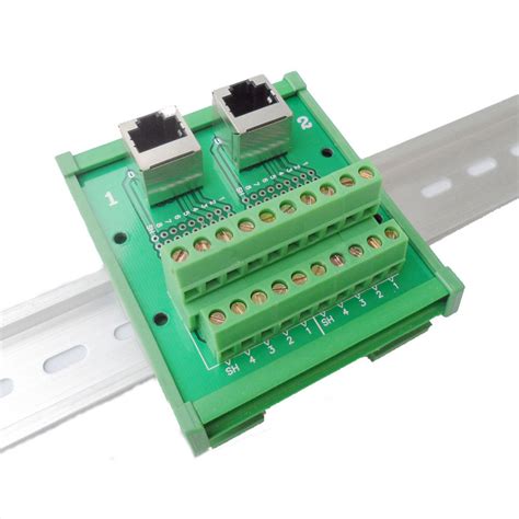 Network Rj45 Jack Dual Connectors To Screw Terminal Blocks Breakout