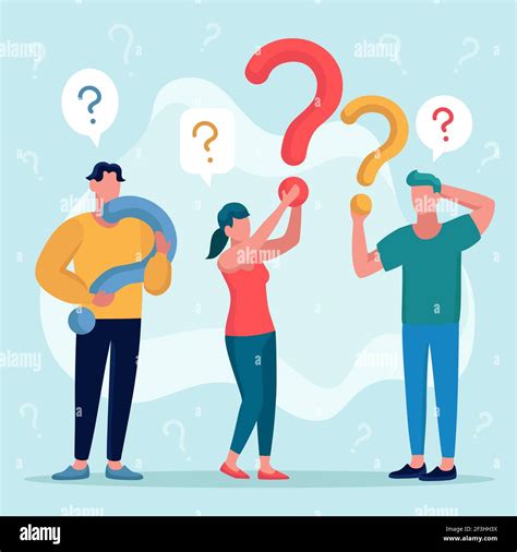 Flat People Asking Questions Vector Illustration Stock Vector Image Art Alamy