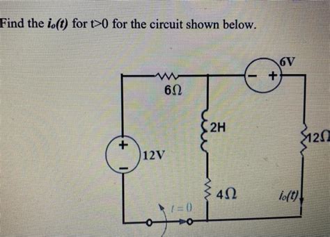 solved find the io t for t 0 for the circuit shown below