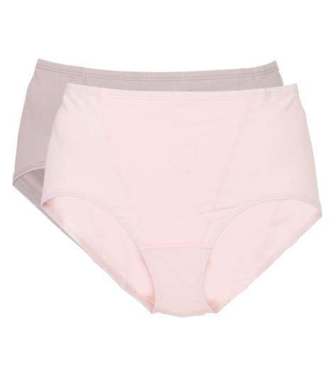 Womens Bali X864 One Smooth U Cotton Brief Panty 2 Pack Warm Steel