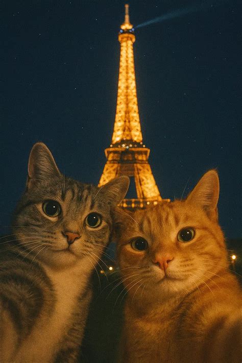 Cats In Paris Just A Purrfect Night Out 🇫🇷🐾 Hình ảnh Mèo Dễ Thương
