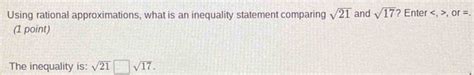 solved using rational approximations what is an inequality statement