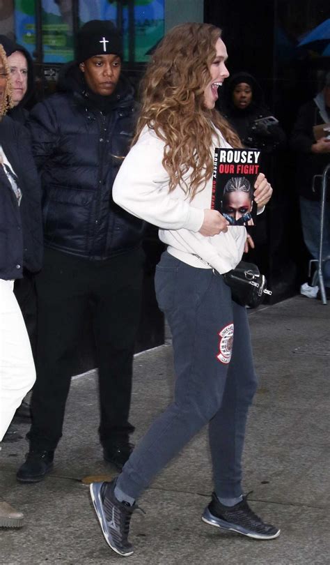 Ronda Rousey In A Grey Sweatpants Promotes New Memoir Our Fight At Good