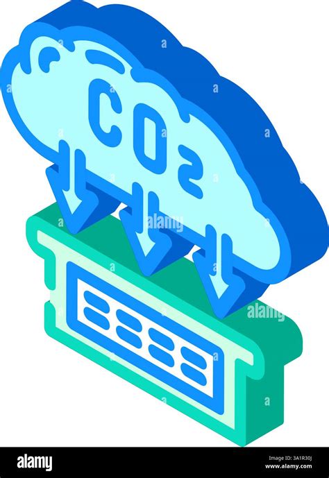 Co2 Absorption Carbon Isometric Icon Vector Illustration Stock Vector