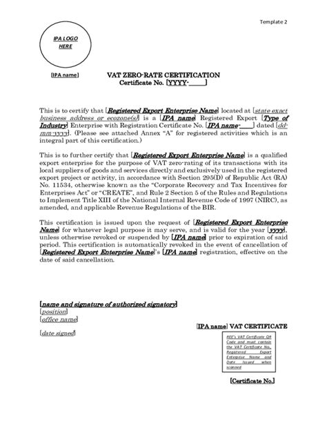 Fillable Online Vat Zero Rate Certification Assetskpmg Fax Email